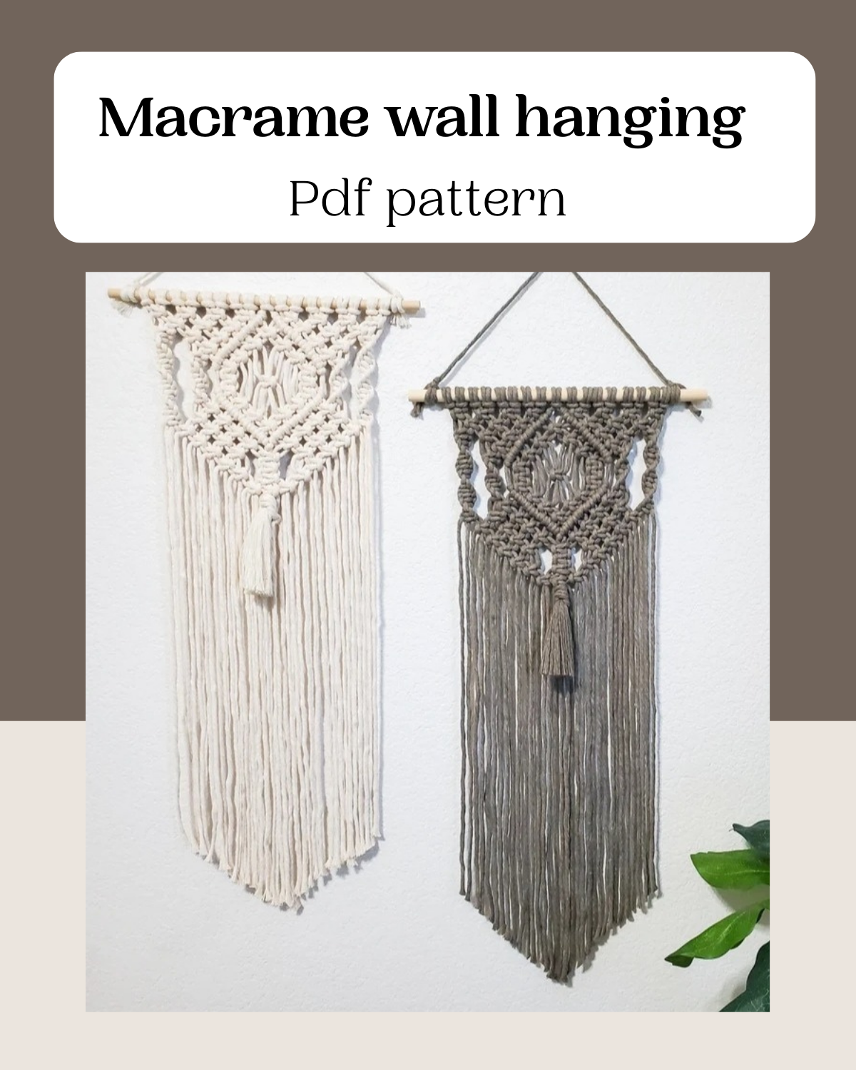 Beginner macrame wall hanging pattern 'Luna'. PDF pattern digital down ...