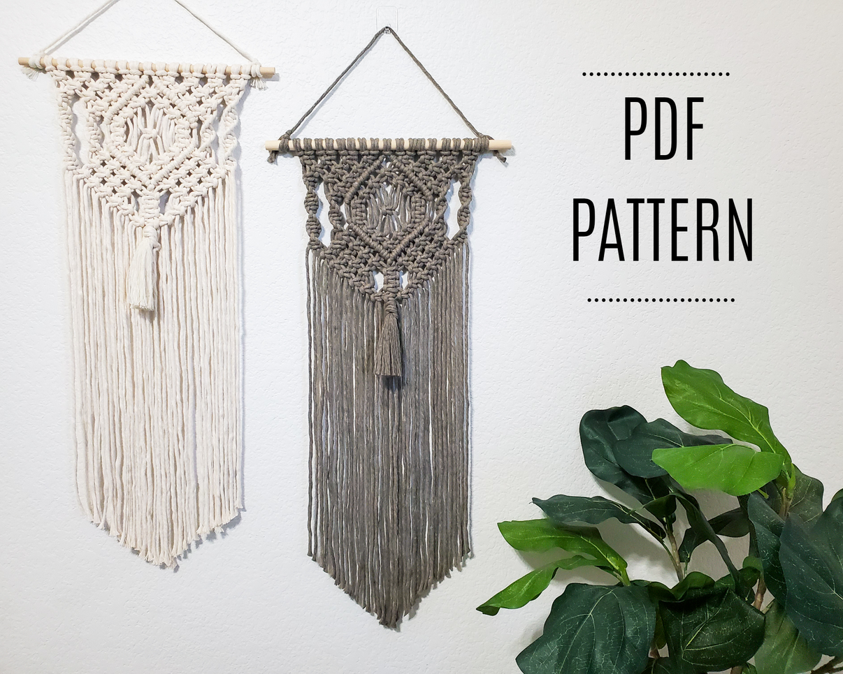 Beginner macrame wall hanging pattern 'Luna'. PDF pattern digital down ...