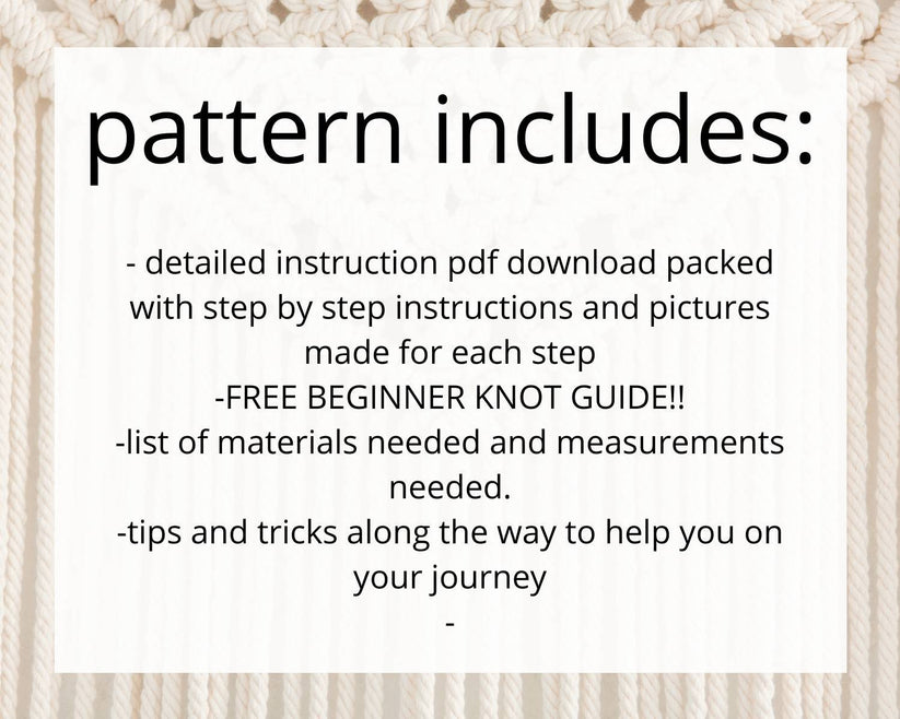 Beginner macrame wall hanging pdf pattern. Digital download – Cord + Quartz