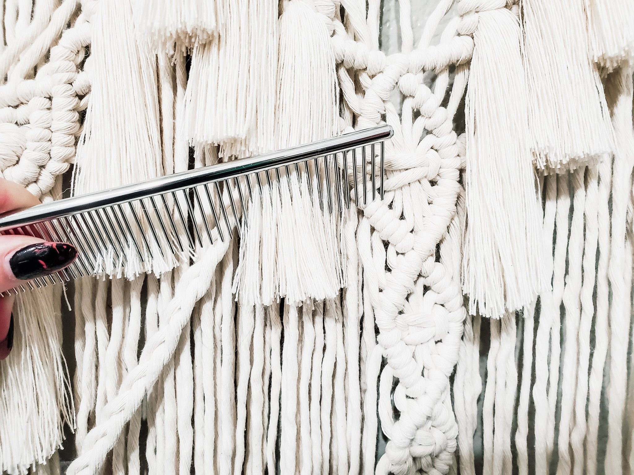 Stainless steel macrame combs. Duel sided fringe and tassels comb. – Cord + Quartz