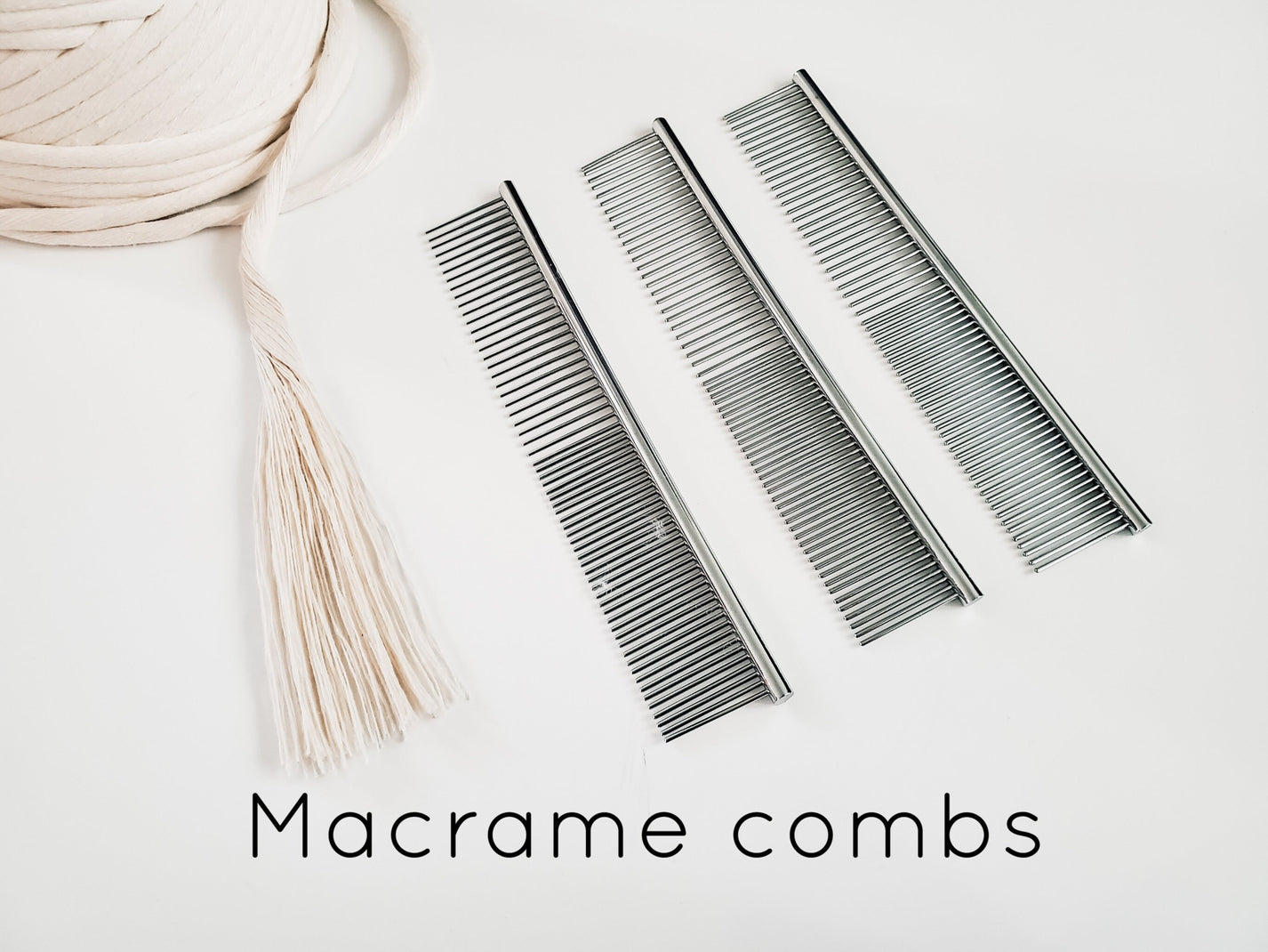 Stainless steel macrame combs. Duel sided fringe and tassels comb ...