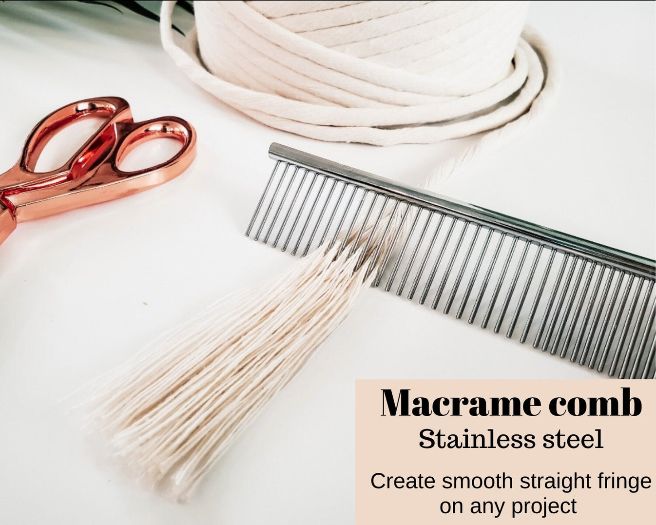 Stainless steel macrame combs. Duel sided fringe and tassels comb ...