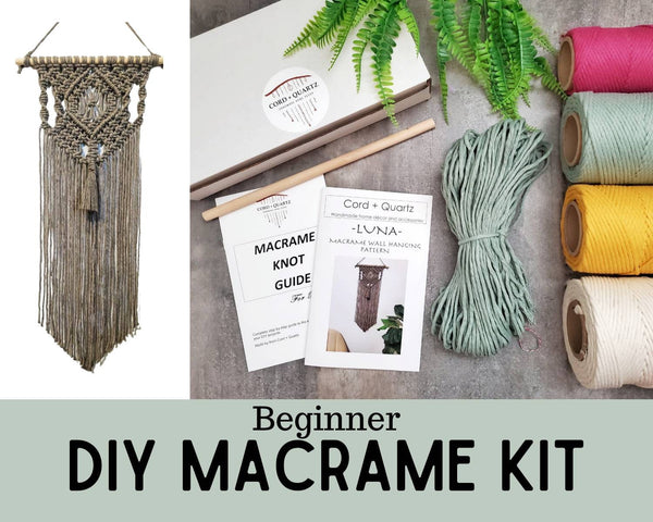 Beginner macrame wall hanging kit. Macrame diy craft kit for beginners ...