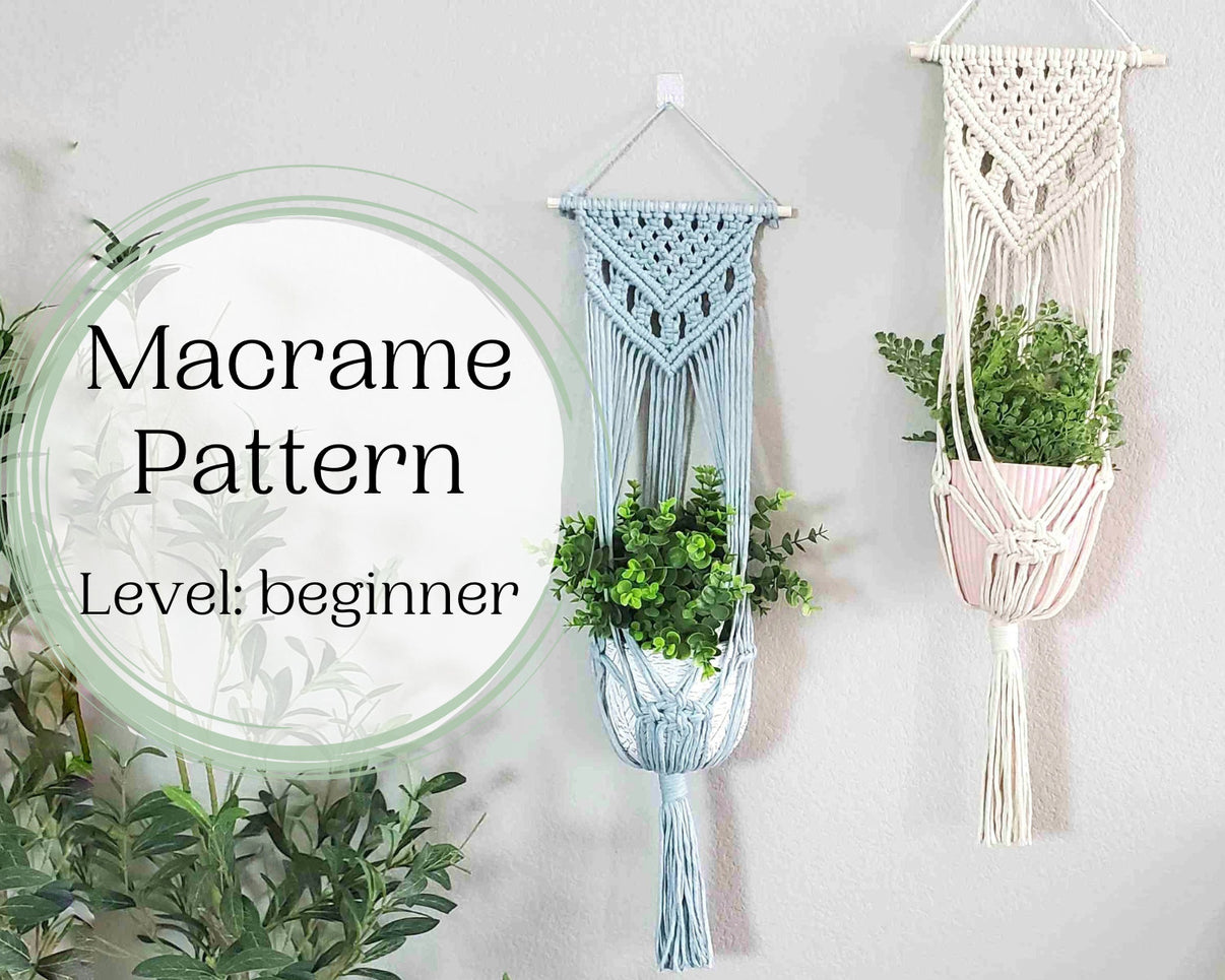 Beginner macrame wall hanging pdf pattern. Digital download – Cord + Quartz