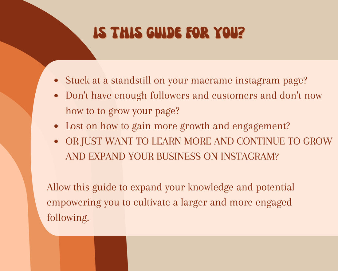 Instagram growth guide for Macrame Makers. FULL ultimate guide. PDF on ...