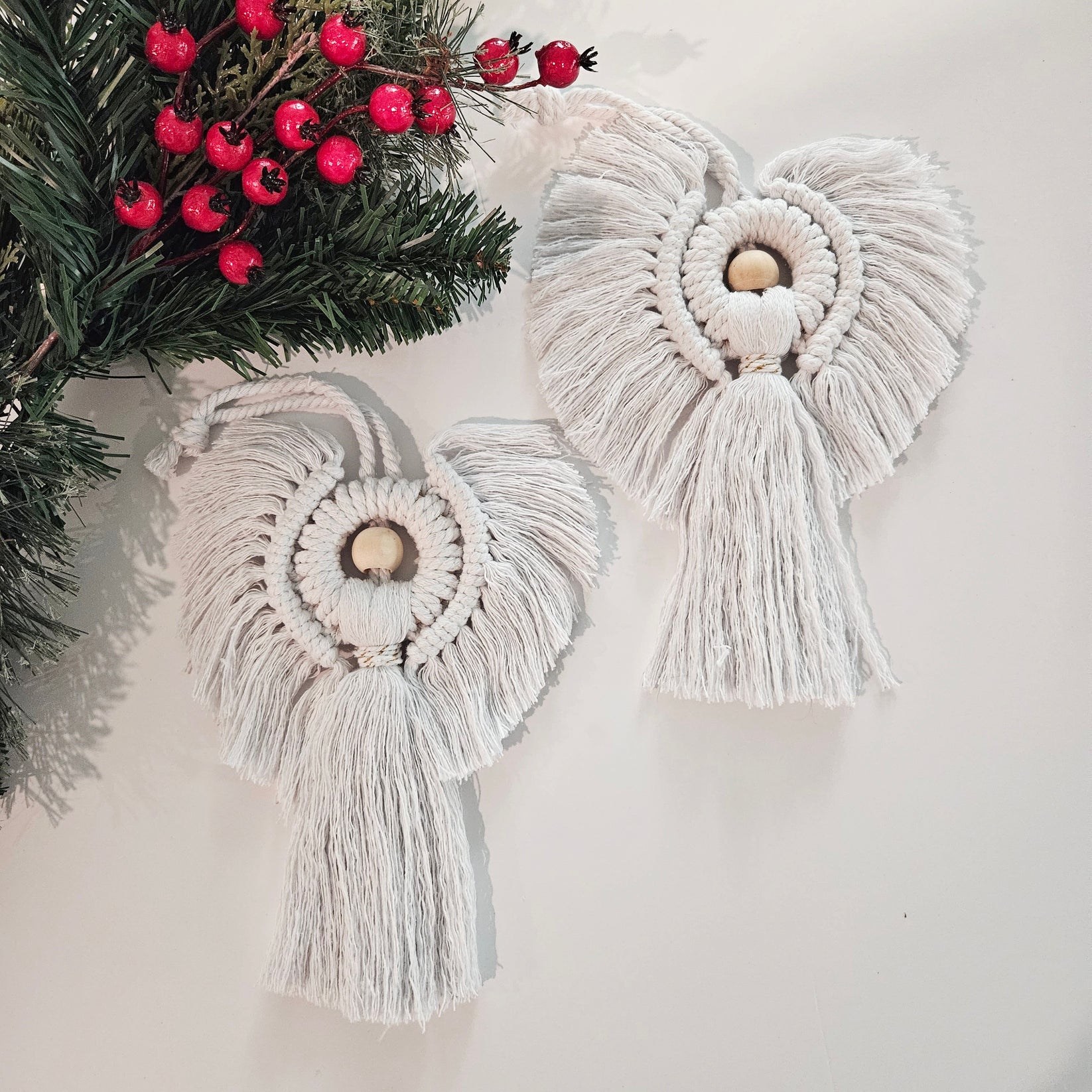 Macrame angels. Handmade macrame christmas decor. – Cord + Quartz